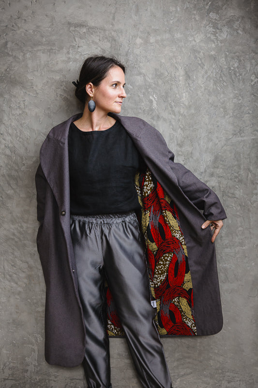 Egg Shape Coat 'Mara' Grey Wash – MOYO